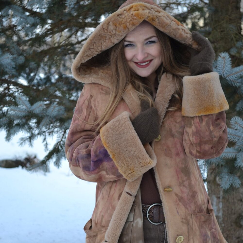 Italian Suede Shearling Sheepskin Long Winter Coat Ta… - Gem